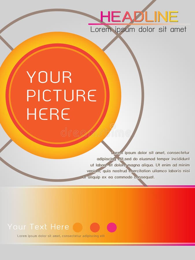 Magazine Cover Template Design in Orange Theme Stock Vector ...