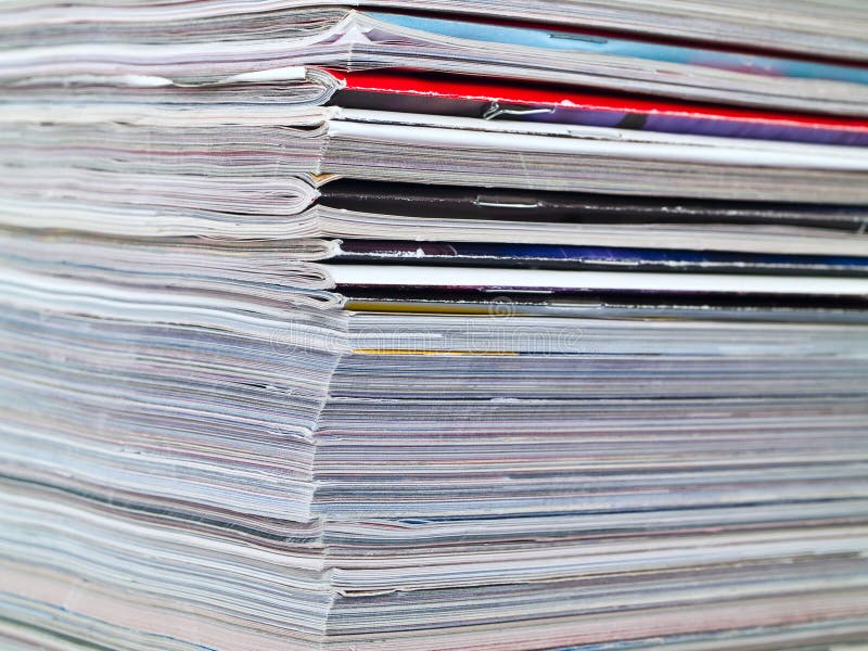 Magazine Edge Stacked Full Frame Stock Image - Image of delivery ...