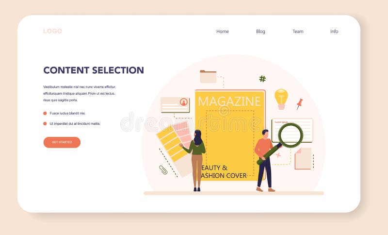 Magazine Editor Concept Web Banner or Landing Page. Journalist Stock ...