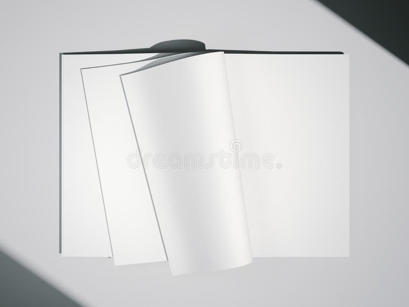 Magazine with Empty White Papers. 3d Rendering Stock Illustration ...