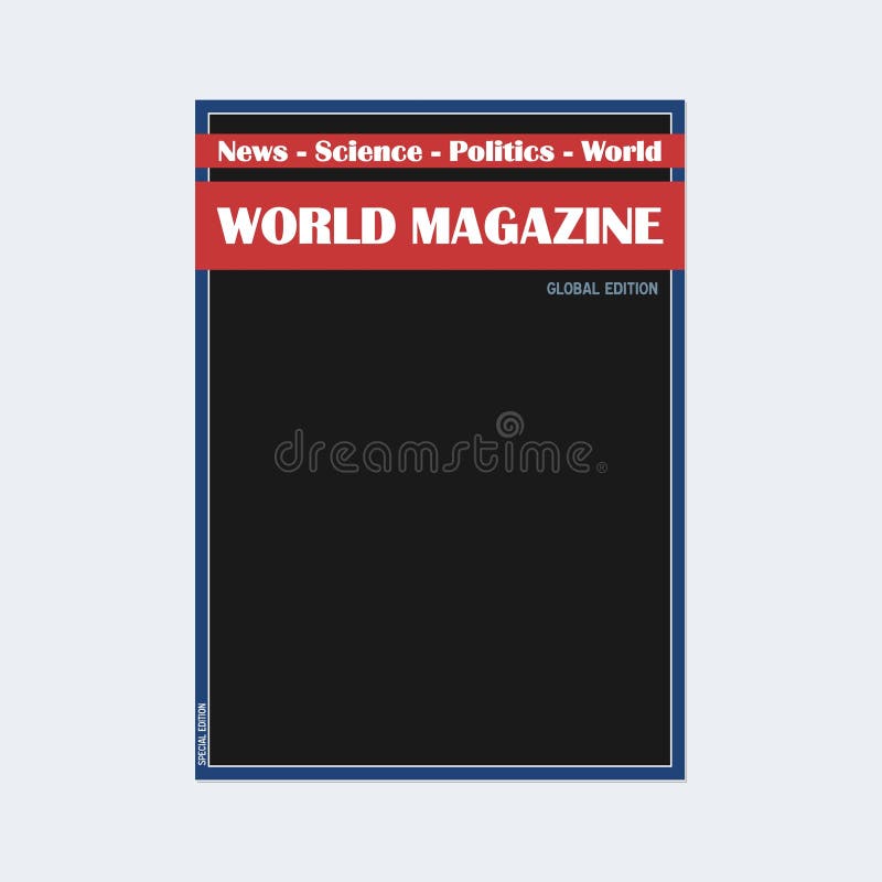 Magazine Front Cover Blank Template Stock Vector - Illustration of ...