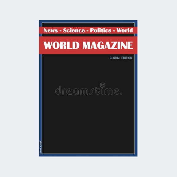 Magazine Front Cover Blank Template Stock Vector - Illustration of ...
