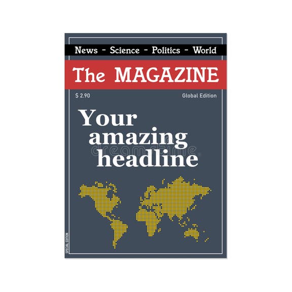 Magazine Front Cover Copy Space Template Stock Vector - Illustration of ...