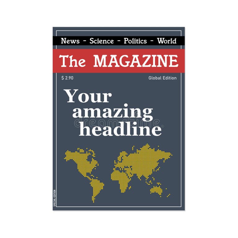 Magazine Front Cover Copy Space Template Stock Vector - Illustration of ...