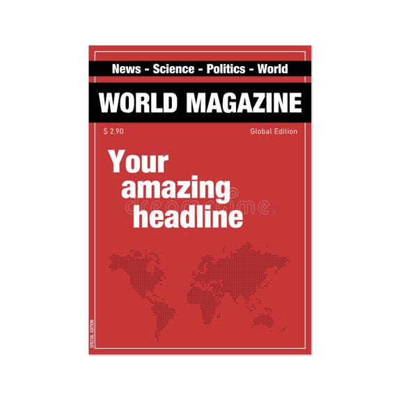 Magazine Front Cover Mockup Template Stock Vector - Illustration of ...