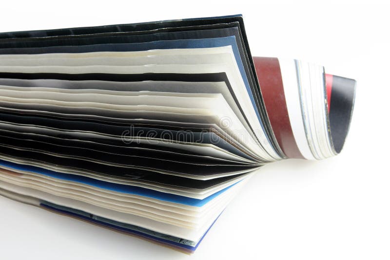 Half-opened Magazine Close-up on White Background Stock Photo - Image ...
