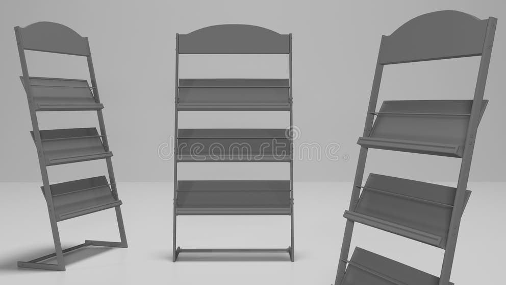 Magazine Hanging Display Shelf Design with Header. 3d Illsutration ...