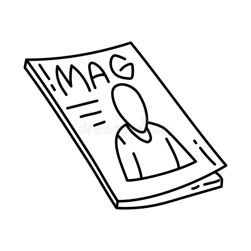 Magazine Icon. Doodle Hand Drawn or Outline Icon Style Stock Vector ...
