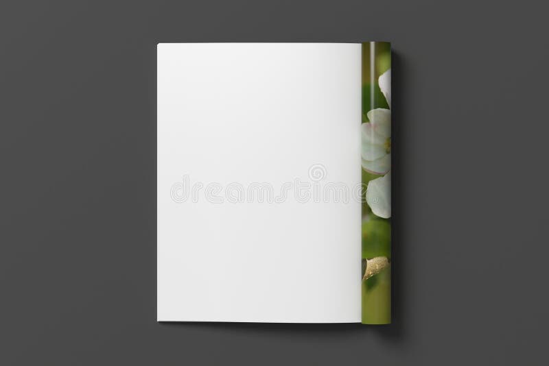 Magazine Left-hand Page Mockup on Black Background Stock Illustration ...