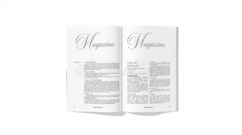 Magazine Mockup Featuring Open Pages with Elegant Typography and Layout ...