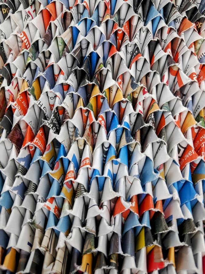 Magazine Paper Origami Pattern Up Close Texture and Detail Stock Image ...