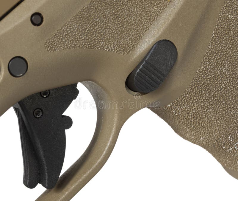 Magazine Release and Trigger on a Handgun Stock Photo - Image of ...