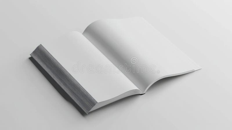 Magazine Right-hand Page Mockup on White Background Stock Image - Image ...