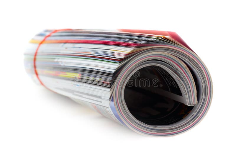 Magazine Roll (isolated on White) Stock Photo - Image of design ...