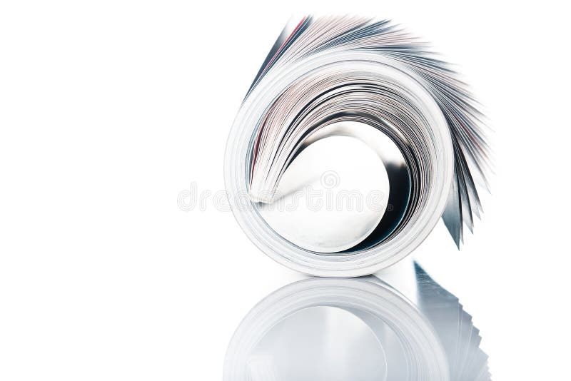 Magazine roll on white stock photo. Image of advertise - 155816108