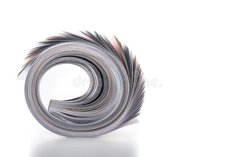 Magazine roll on white stock photo. Image of advertise - 155816108