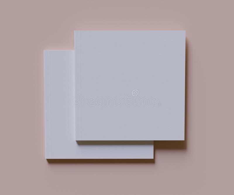 Magazine Square White Color Rendering 3D Stock Photo - Image of white ...