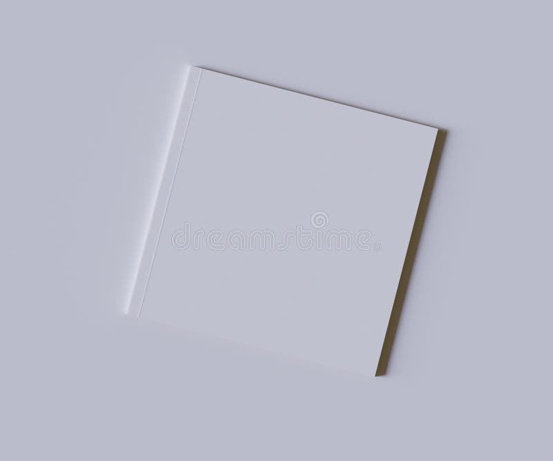 Magazine Square White Color Rendering 3D Stock Image - Image of book ...