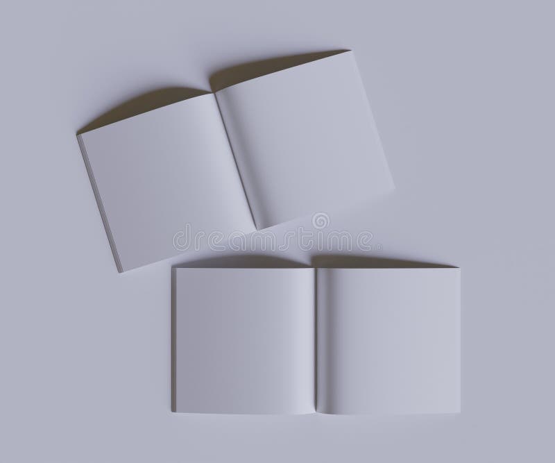 Magazine Square White Color Rendering 3D Stock Image - Image of ...