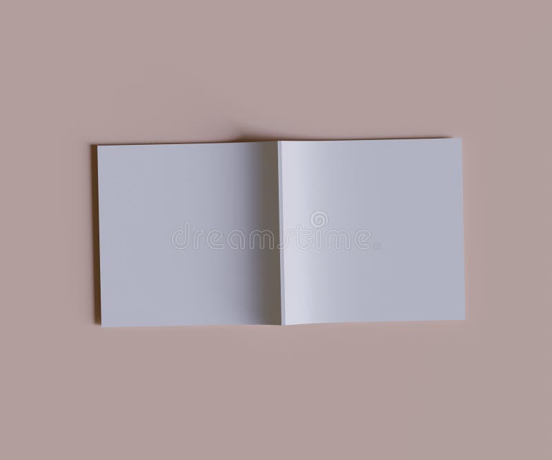 Magazine Square White Color Rendering 3D Stock Photo - Image of open ...