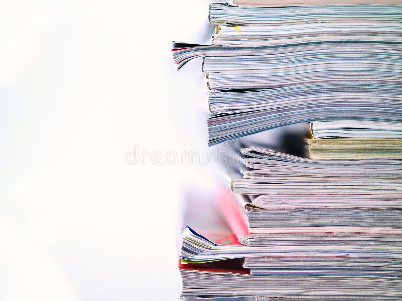 Magazine Edge Stacked Full Frame Stock Image - Image of delivery ...