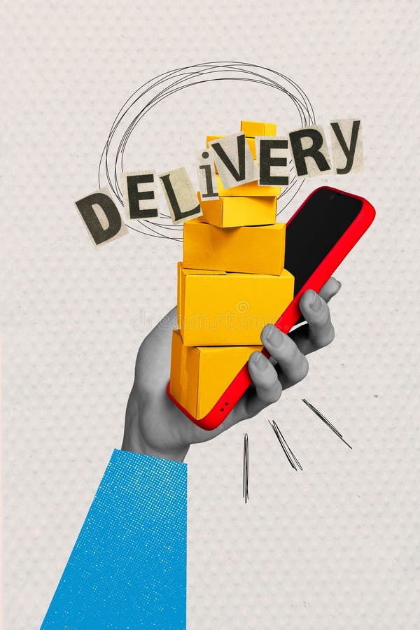 Magazine Template Collage of Client Consumer Hold Smart Gadget Use ...