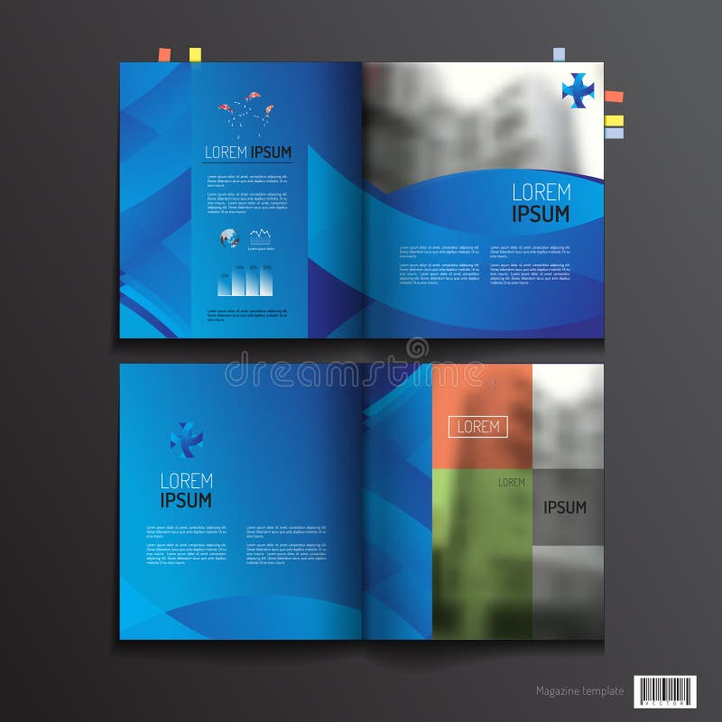 Magazine Template Design. Pages Layout Stock Vector - Illustration of ...