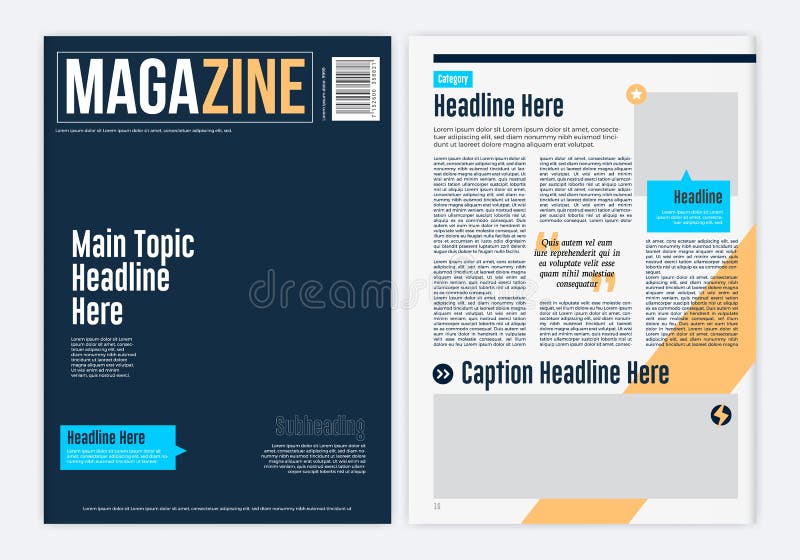 Graphical Layout Magazine Design Template Stock Illustration ...
