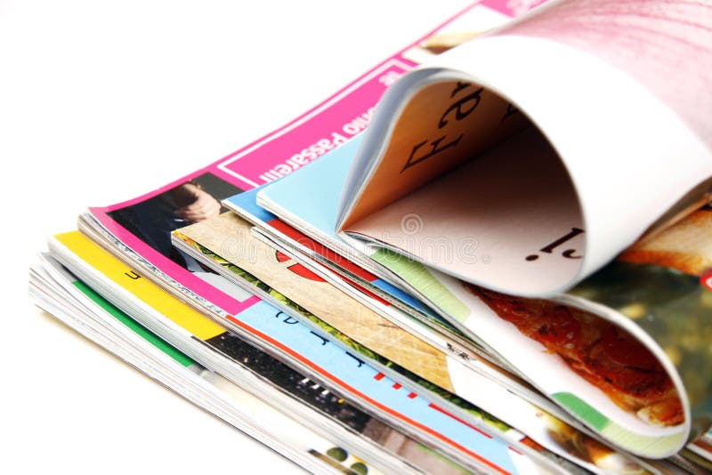 Closeup of some magazines stock photo. Image of bunch - 10817518