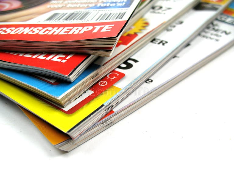 Some Magazines Stacked on Top of Each Other Stock Image - Image of ...
