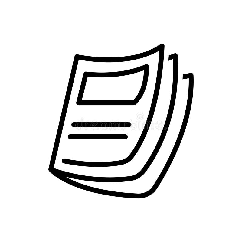 Black Line Icon for Magazines, Publication and Booklet Stock ...