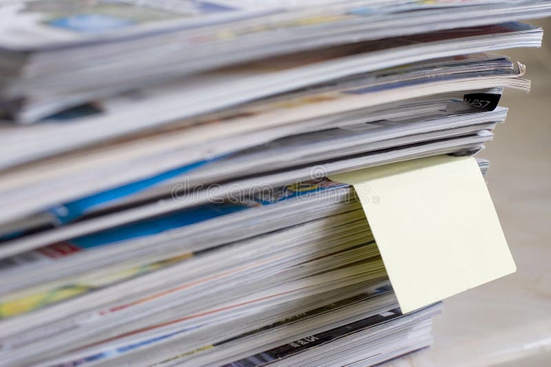 Magazines with Post it Note Stock Photo - Image of sticky, post: 3598652
