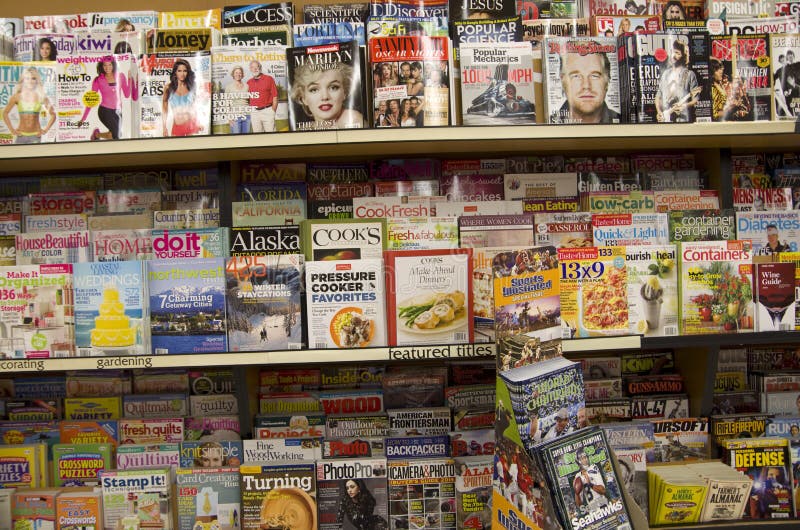 Magazines in store editorial image. Image of education - 38179725
