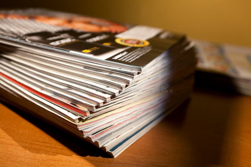 Magazines on the table stock photo. Image of newspaper - 23801652