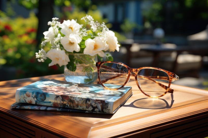 Magazines on Table with Eyeglasses Stock Illustration - Illustration of ...