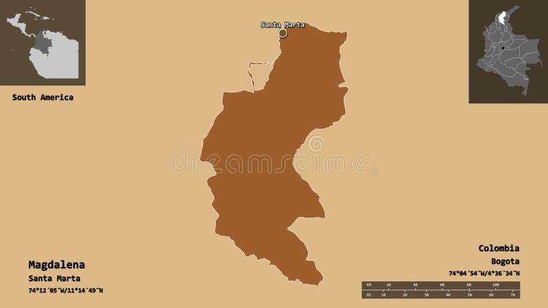 3d Map of Magdalena is a Department of Colombia Stock Illustration ...