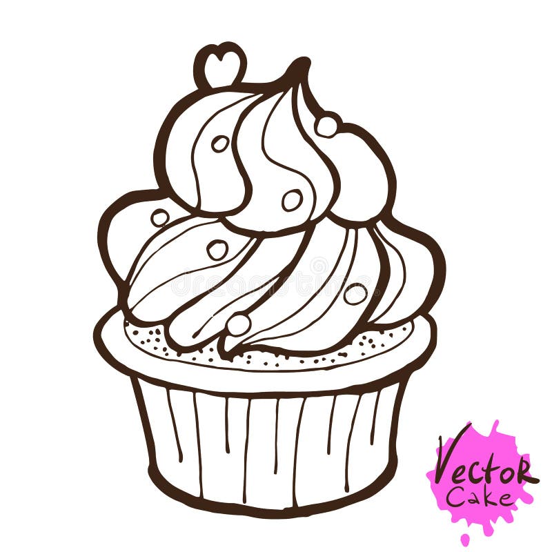 Magdalena dibujada mano ilustración del vector. Ilustración de tinta ...