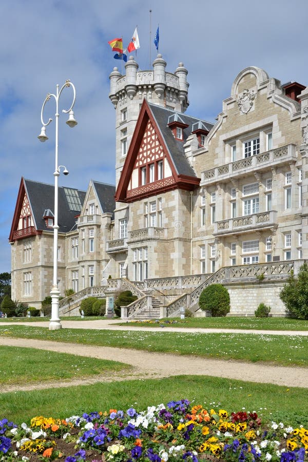 Magdalena Palace in Santander, Cantabria, Spain. Stock Photo - Image of ...