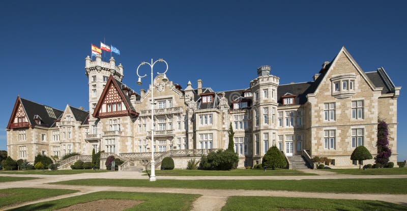 Magdalena Palace in Santander, Cantabria, Spain. Stock Photo - Image of ...