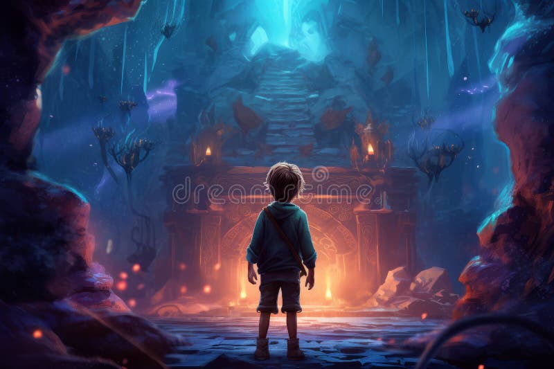 Mage Child Fantasy Dungeon. Generate Ai Stock Illustration ...