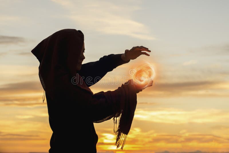 Mage Creating a Fireball stock image. Image of magic - 97790717
