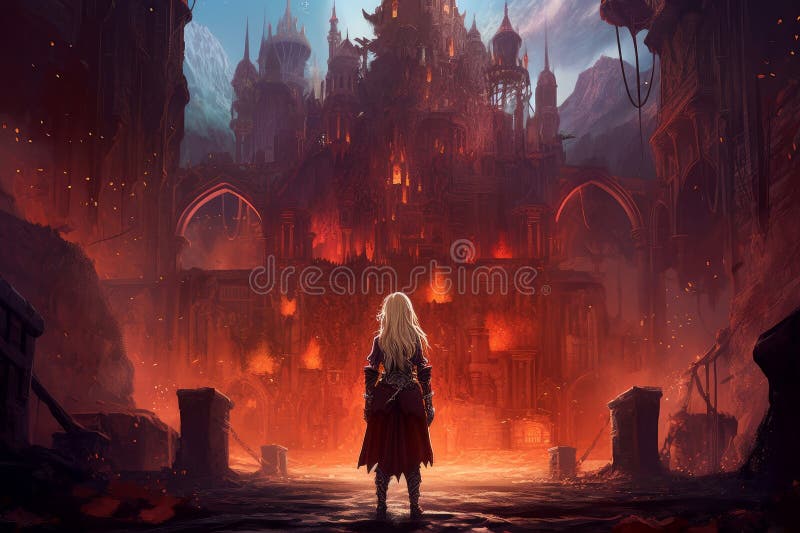 Mage Person Red Fantasy Dungeon. Generate Ai Stock Illustration ...