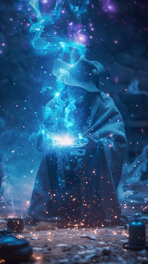 Mage preparing a spell stock illustration. Illustration of conjuring ...