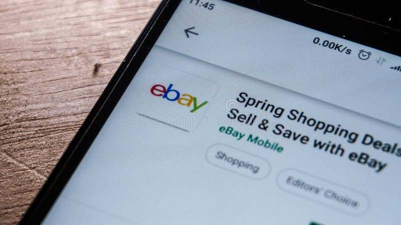 Ebay app in play store. editorial image. Image of icon - 151708690