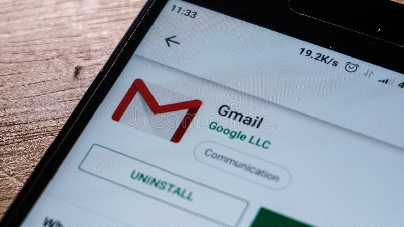 Gmail app in play store. editorial stock photo. Image of advertising ...