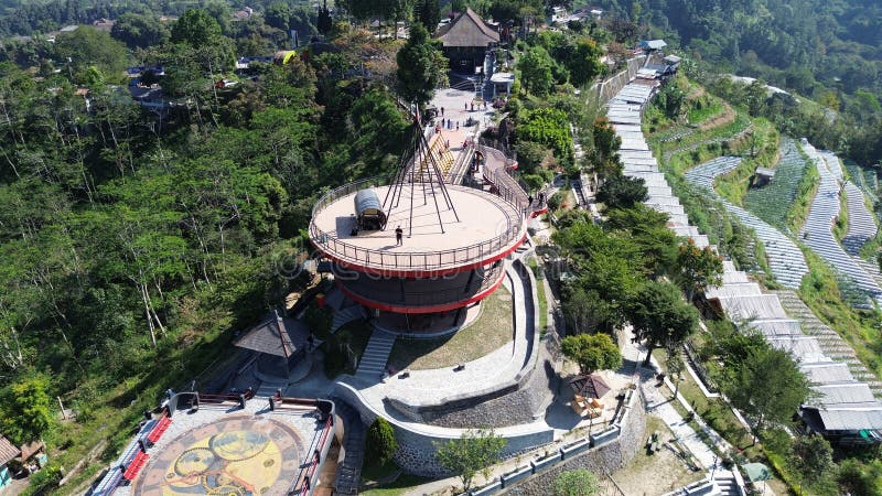 Magelang, Central Java Indonesia September 07 2023: Drone View Menara ...