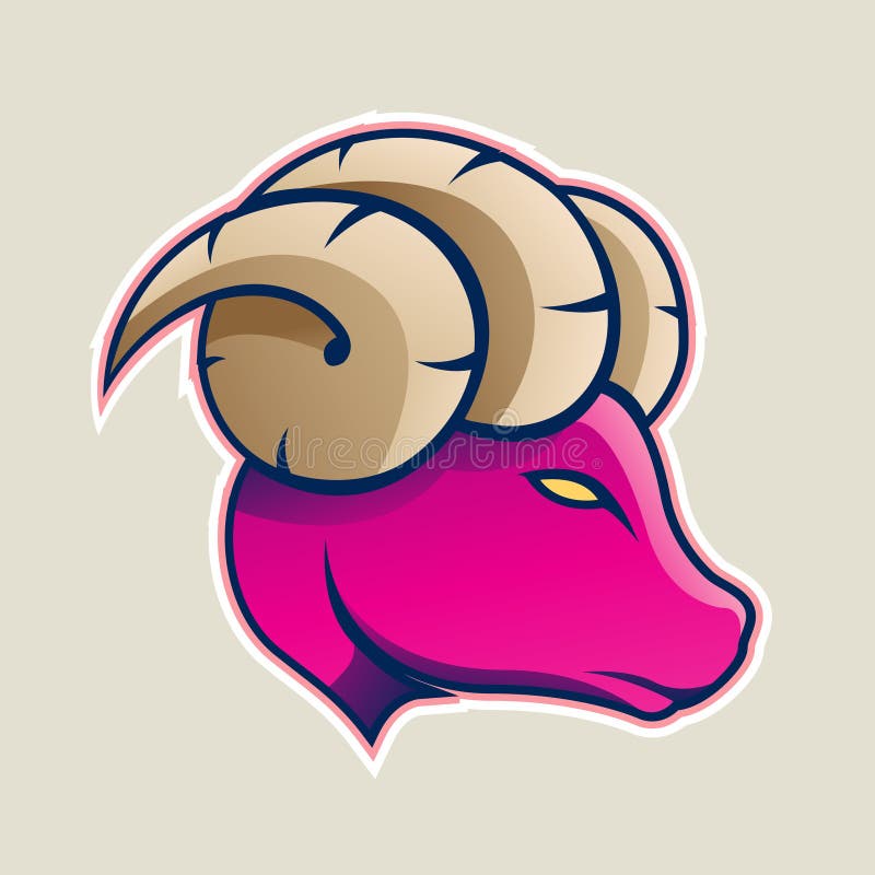 Red Aries or Ram Icon Front View Vector Illustration Stock Vector ...