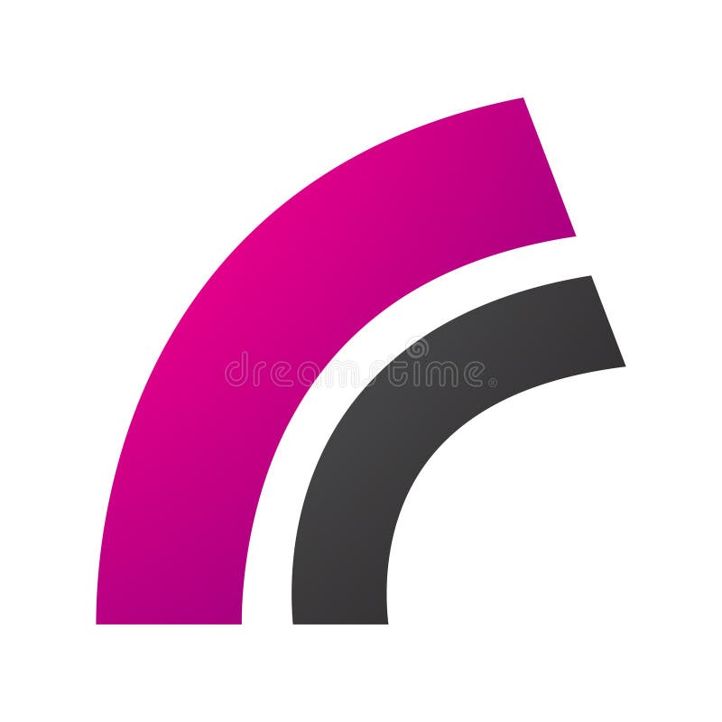 Magenta and Black Arc Shaped Letter R Icon Stock Vector - Illustration ...
