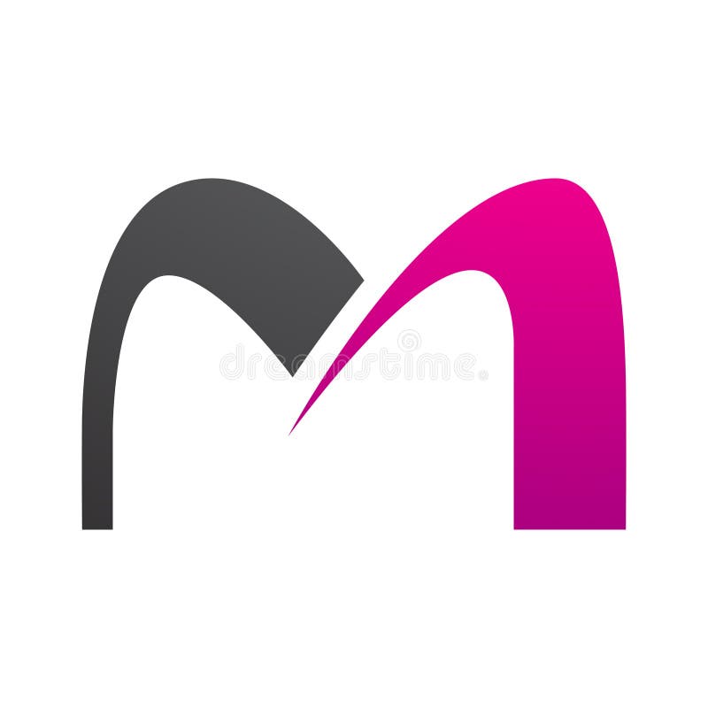 Magenta and Black Arch Shaped Letter M Icon Stock Vector - Illustration ...
