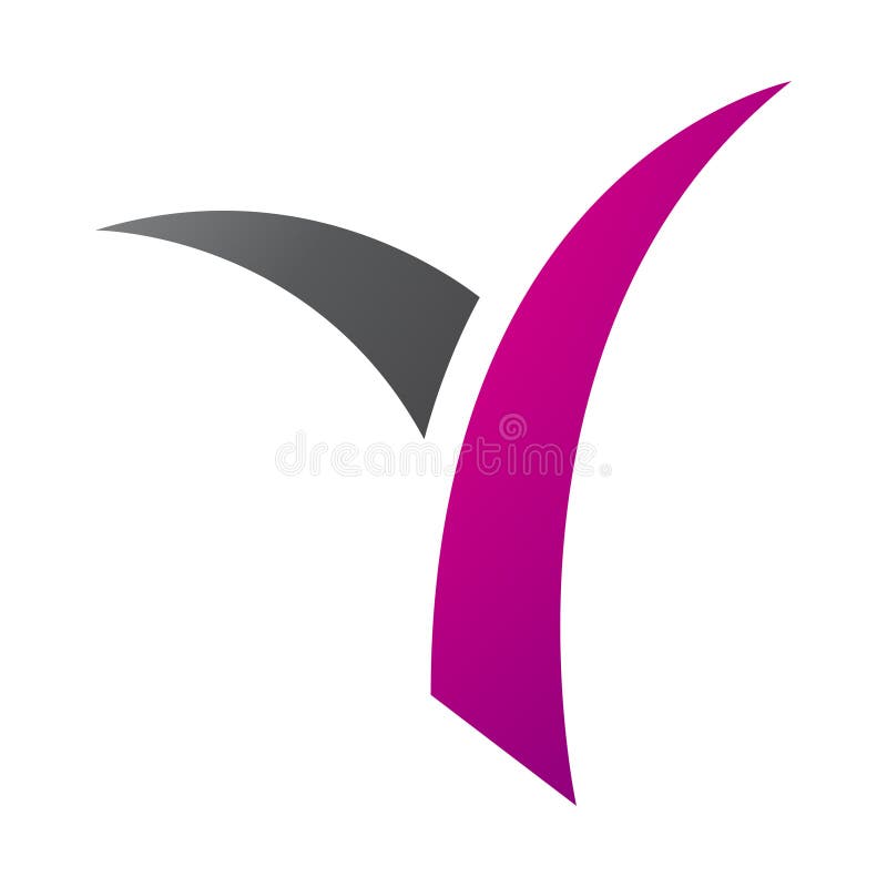 Magenta and Black Grass Shaped Letter Y Icon Stock Vector ...